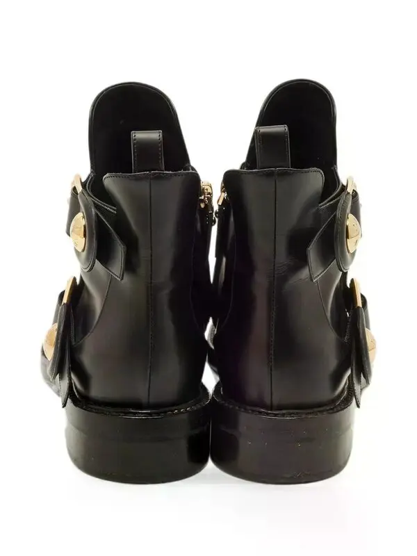 LOUIS VUITTON Buckled Leather Ankle Boots