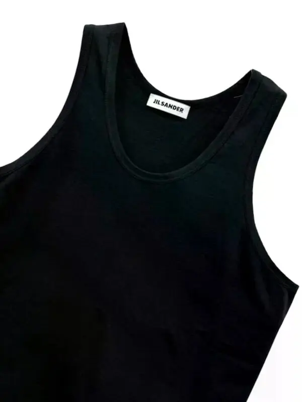 JIL SANDER Sleeveless Ribbed Vest - Black