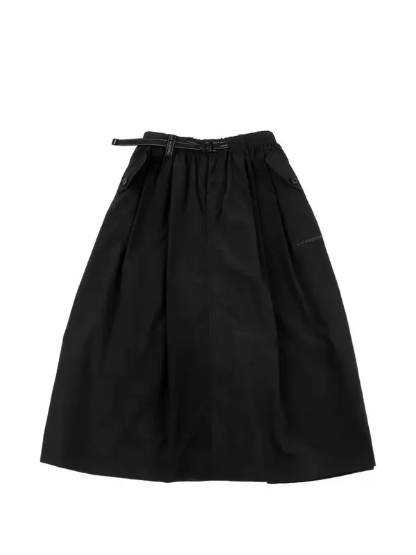 AND WANDER Oversized Cargo Midi Skirt - Black