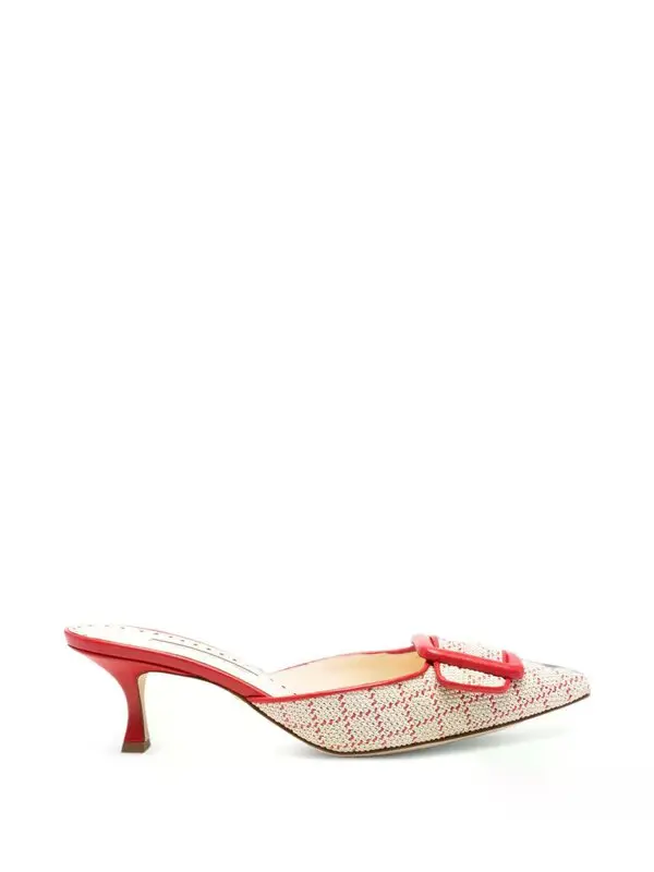 Manolo Blahnik Maysalebi Buckle-embellishment Mules - Neutrals