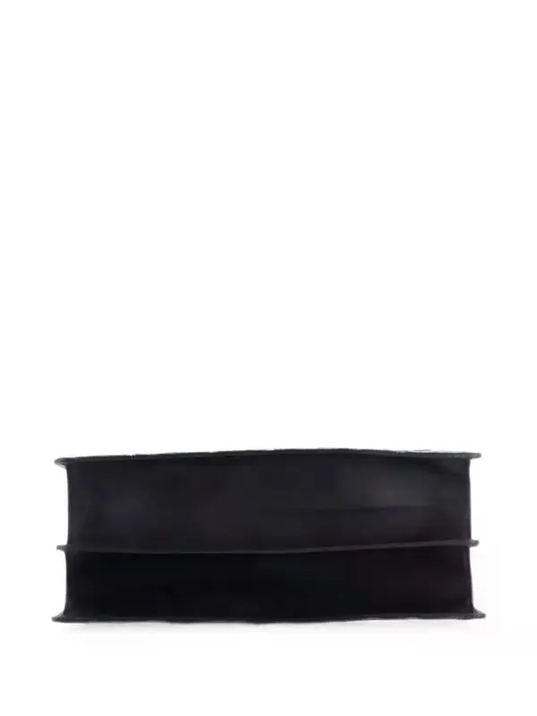 Gucci Convertible Gusset Arabesque Gg Coated Canvas With Leather Medium Tote Bag