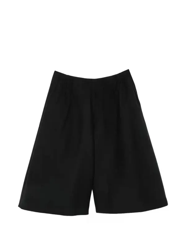 THE ROW Fauna Pleated Tailored Shorts - Black