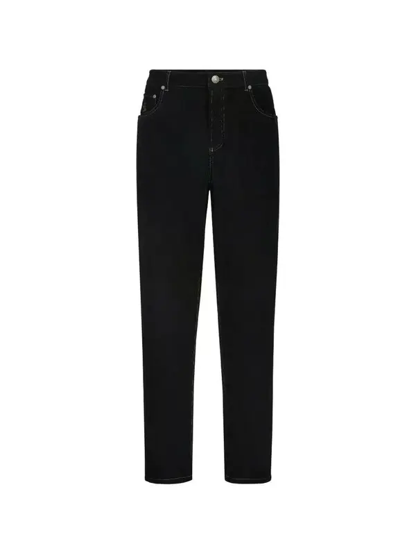 Brunello Cucinelli Garment-dyed Cotton Corduroy Five-pocket Trousers - Black