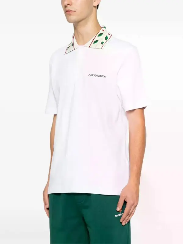 Casablanca Logo-embroidered Polo Shirt - White