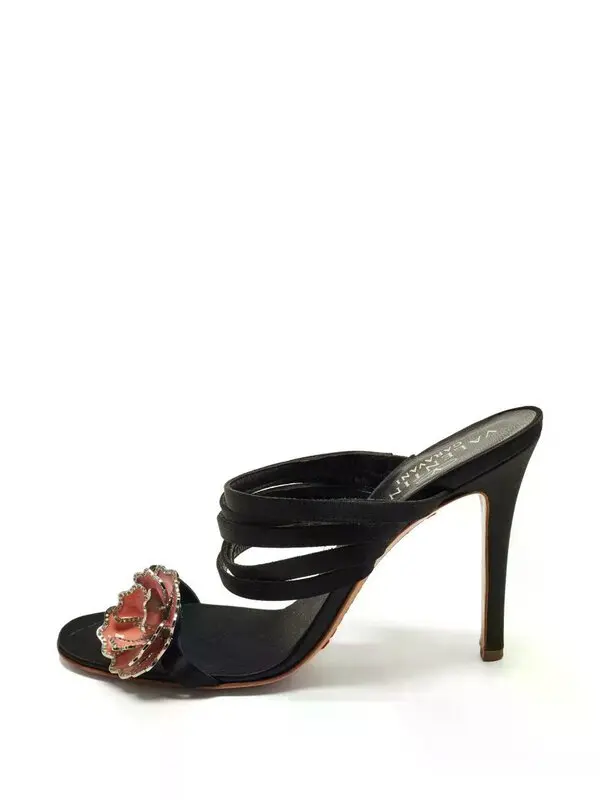 Valentino Garavani Floral Embellished Stiletto Sandals - Black