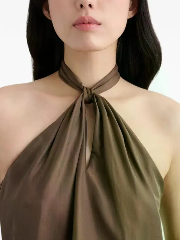 TOCCIN Everlee Knotted Halterneck Blouse