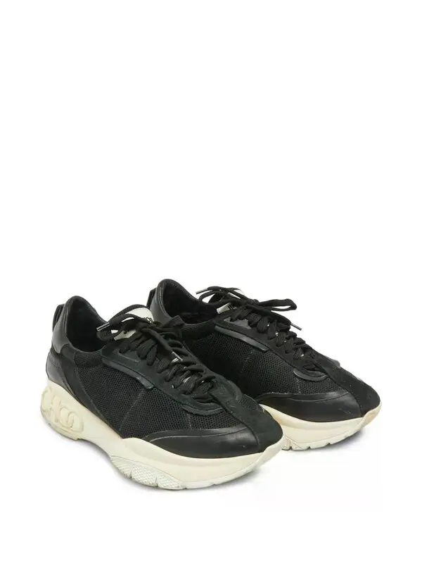 JIMMY CHOO Raine Leather Mesh Sneakers