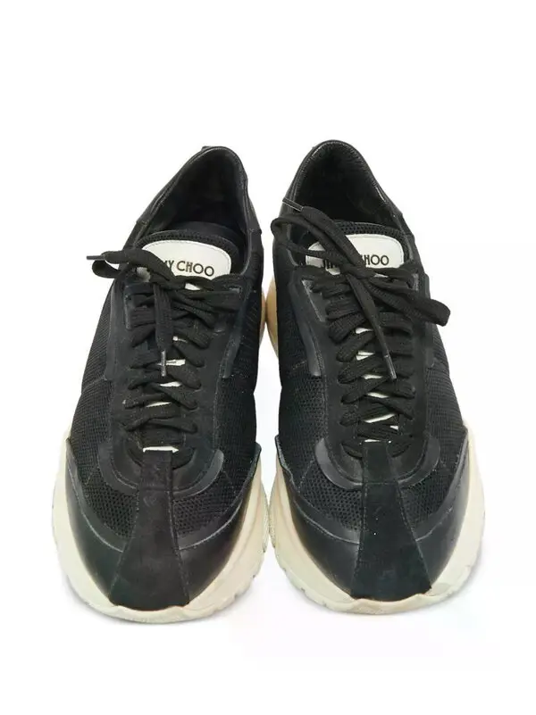 JIMMY CHOO Raine Leather Mesh Sneakers
