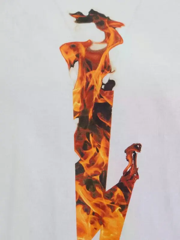Neil Barrett Flame Thunderbolt Rolled-sleeve T-shirt