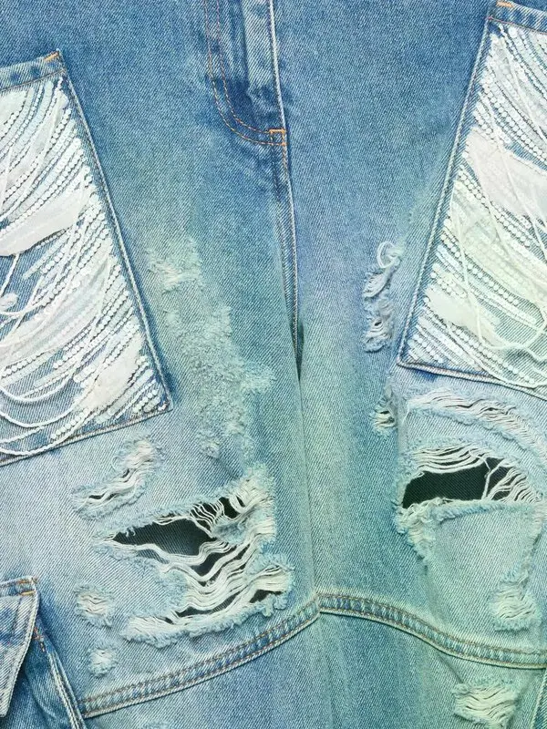 Elisabetta Franchi Sequined Cargo Jeans