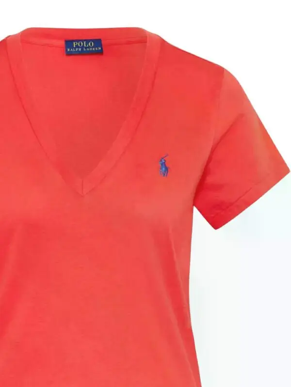Polo Ralph Lauren Embroidered V-neck T-shirt - Red