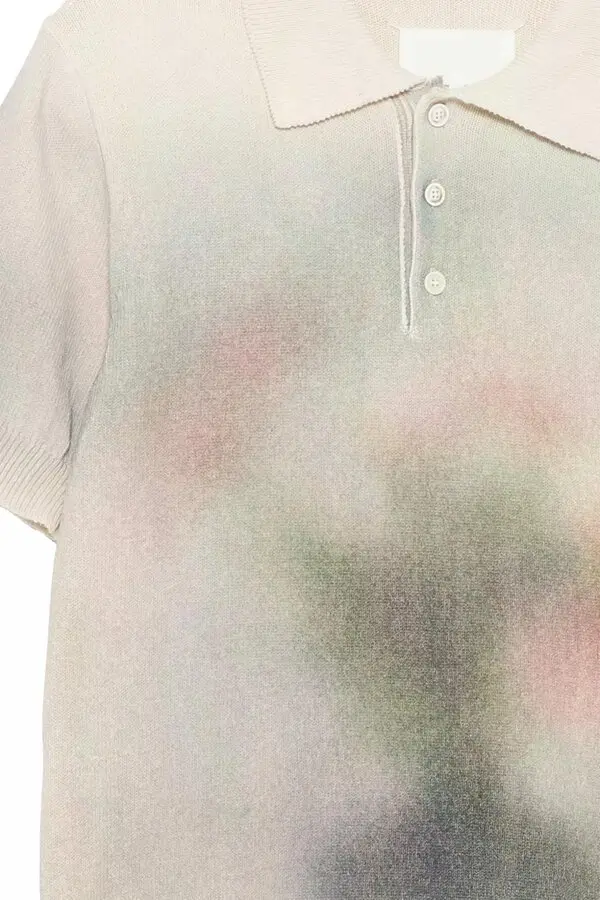 MAISON MARGIELA Spray-effect Knitted Polo Shirt