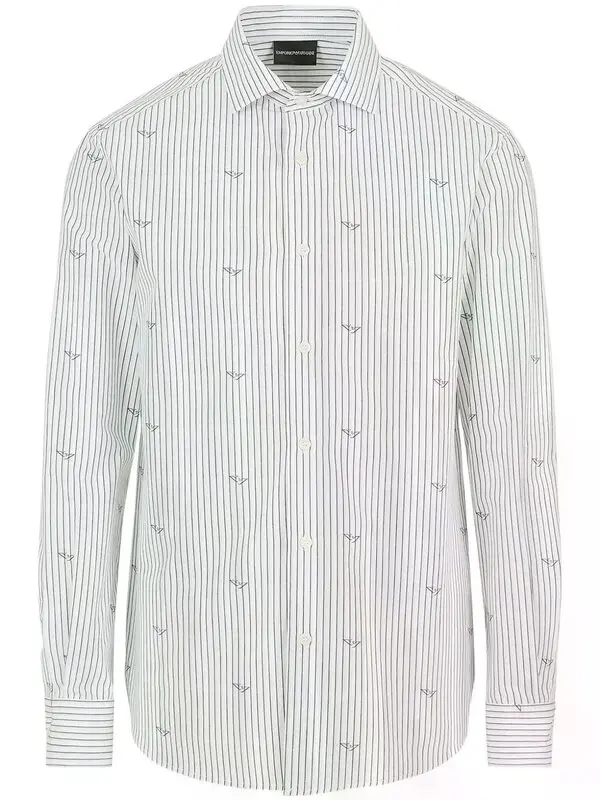 Emporio Armani Striped Cotton Shirt - White
