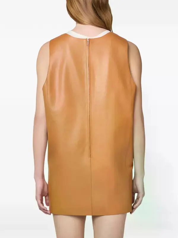TOD'S Scoop Neck Leather Dress