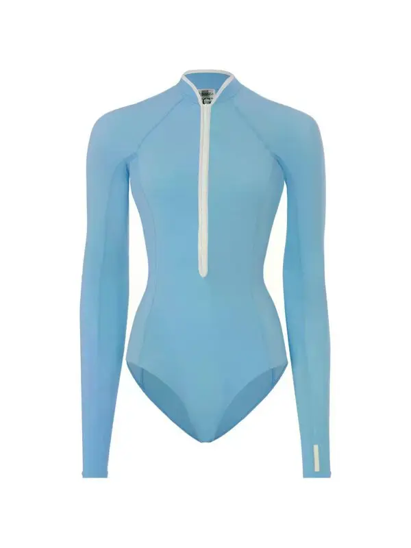 Hunza G Tyra Long-sleeve Swimsuit - Blue