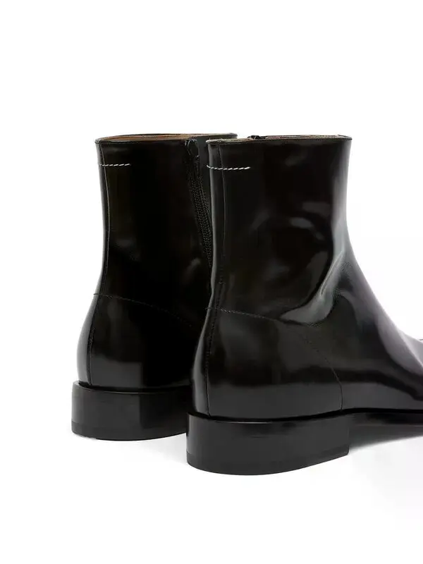 MAISON MARGIELA Polished Leather Ankle Boots
