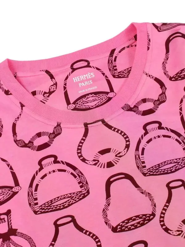 Hermès Fantaisie D'etrier T-shirt - Pink