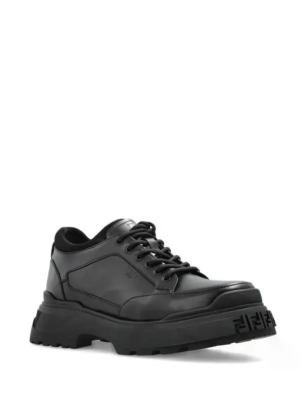 Fendi Logo-embossed Leather Derby Shoes