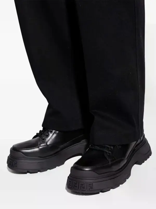 Fendi Logo-embossed Leather Derby Shoes