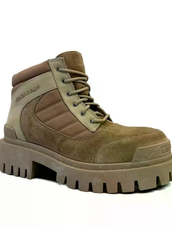 Balenciaga Suede Combat Shoes - Brown