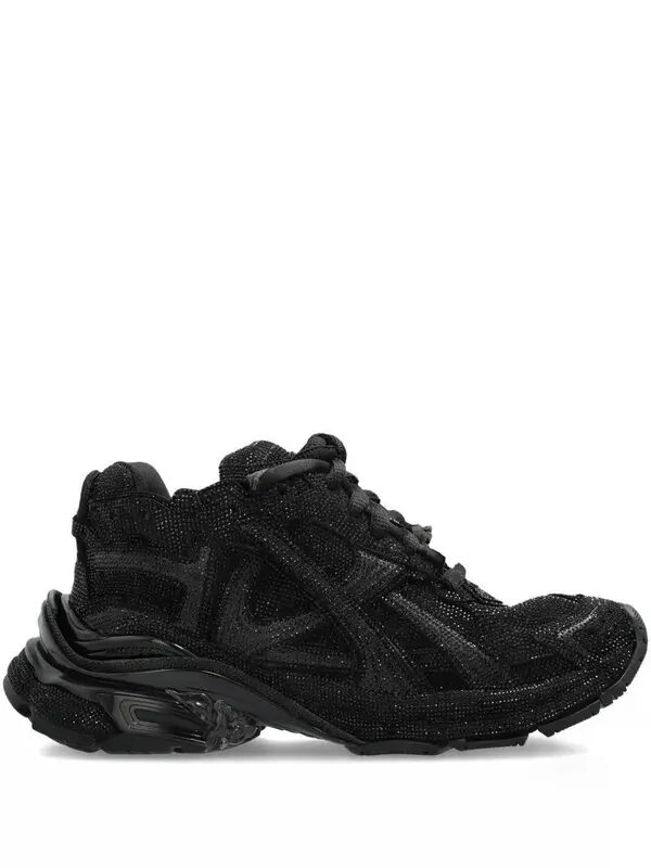 Balenciaga Crystal-embellished Sneakers - Black