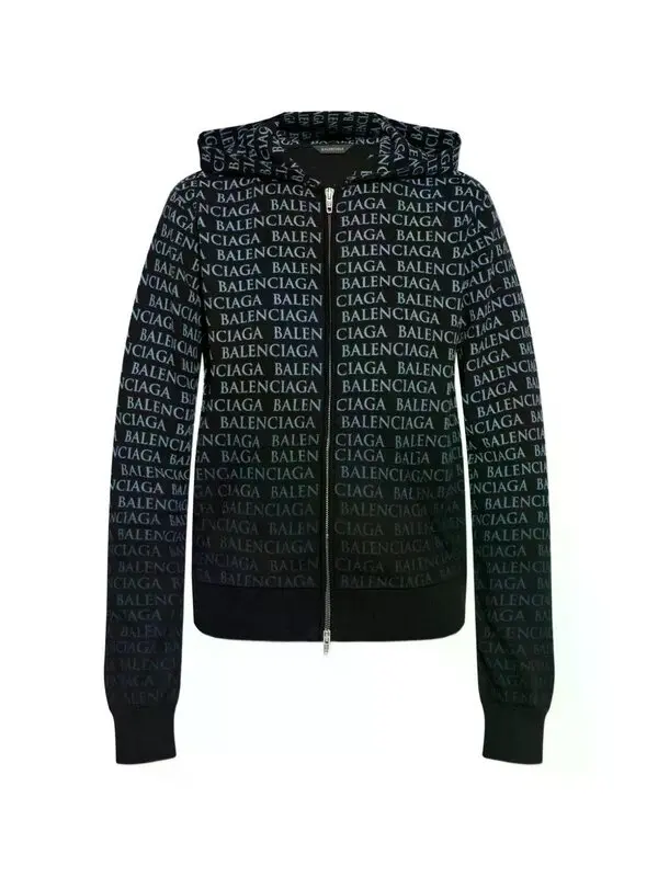 Balenciaga Printed Hoodie - Black