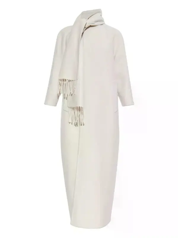 Balenciaga Cashmere Coat With Scarf Detail