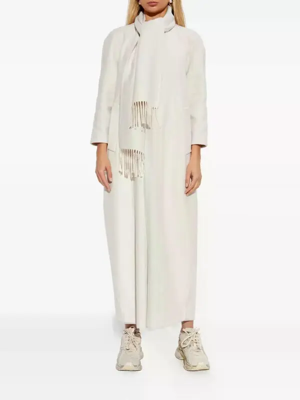 Balenciaga Cashmere Coat With Scarf Detail