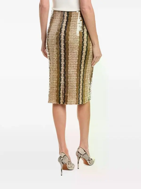 Brunello Cucinelli Striped Sequin-embellished Midi Skirt