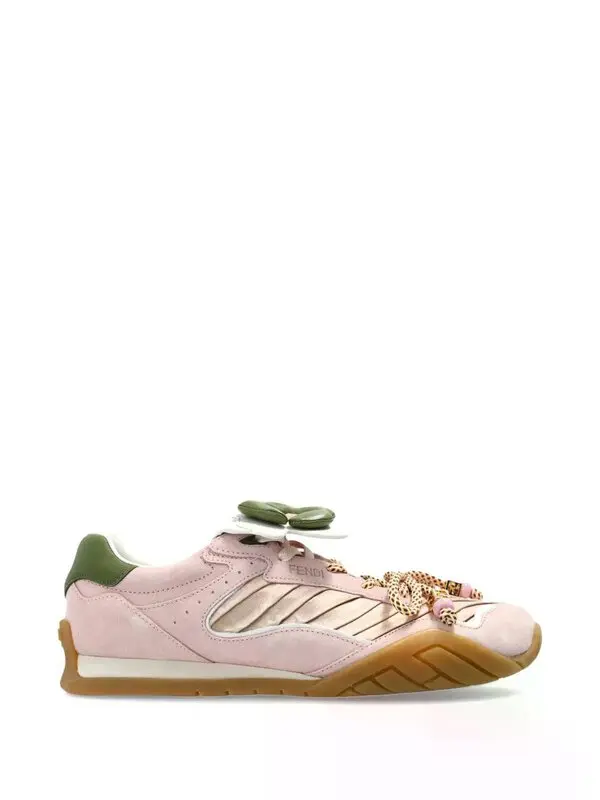 Fendi Flower-patch Panelled Sneakers - Pink
