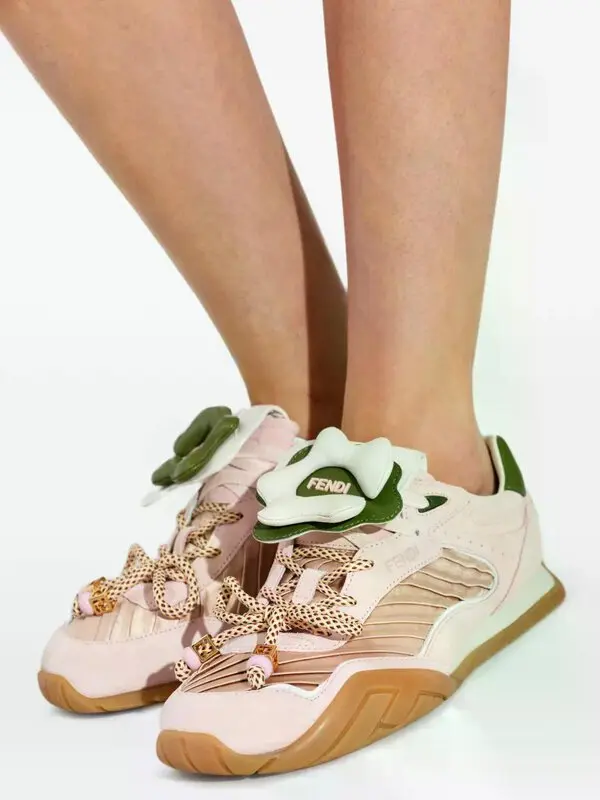 Fendi Flower-patch Panelled Sneakers
