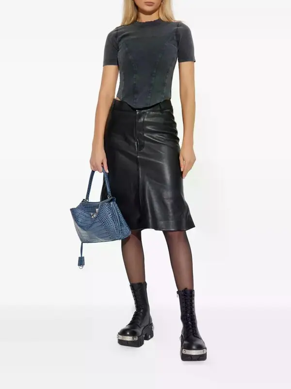 Balenciaga High-waisted Leather Skirt