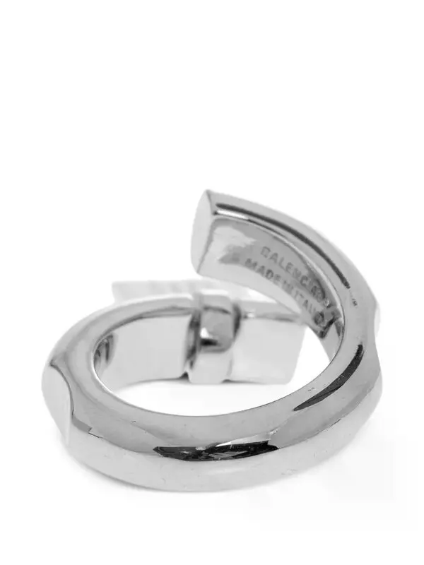 Balenciaga Logo Pendant Spiral Ring