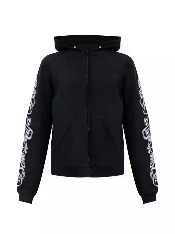 Balenciaga Ele's Cursive-lettering Hoodie - Black