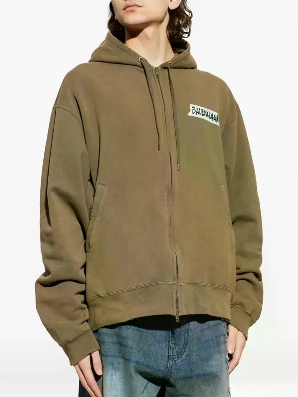 Balenciaga Masking Tape Zip-up Hoodie