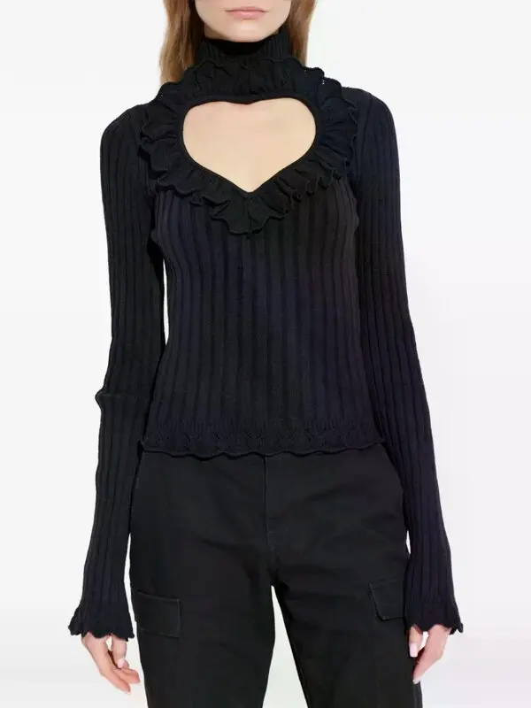 Balenciaga Ruffled Heart-cutout Sweater