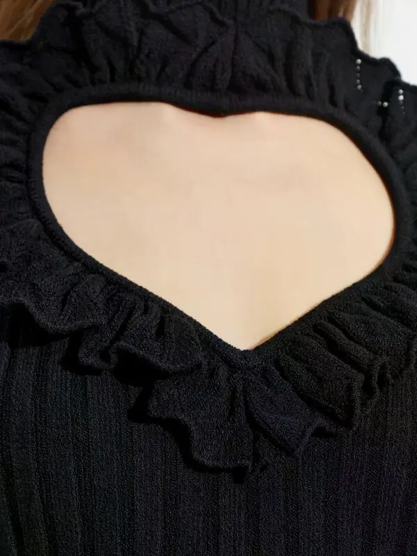 Balenciaga Ruffled Heart-cutout Sweater