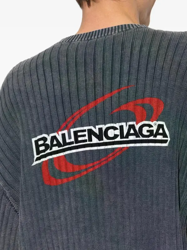 Balenciaga Logo-print Ribbed-knit Jumper