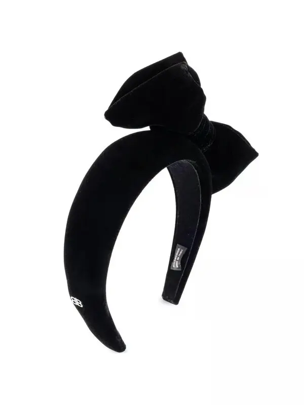 Balenciaga Logo Plaque Headband - Black