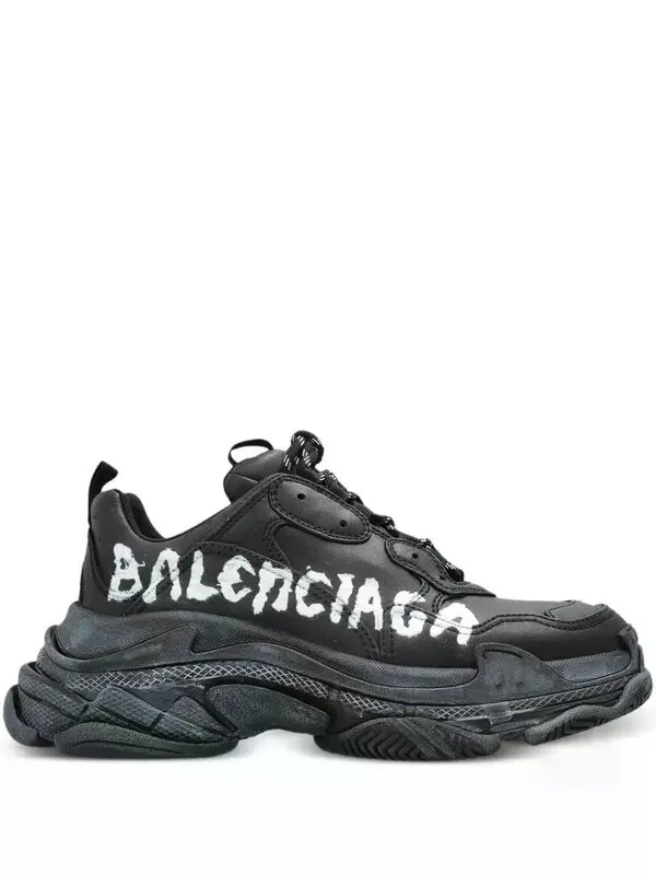 Balenciaga Triple S Logo-print Sneakers - Black