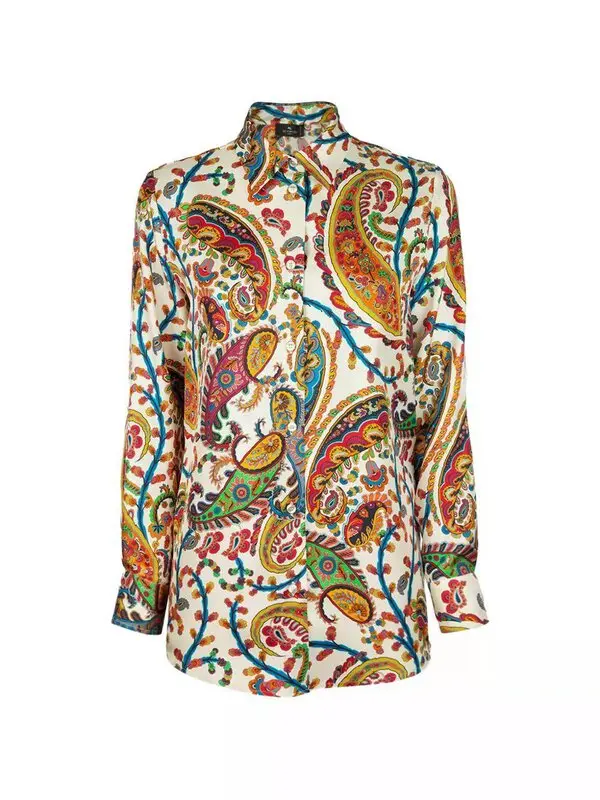 Etro Paisley Print Silk Shirt - White