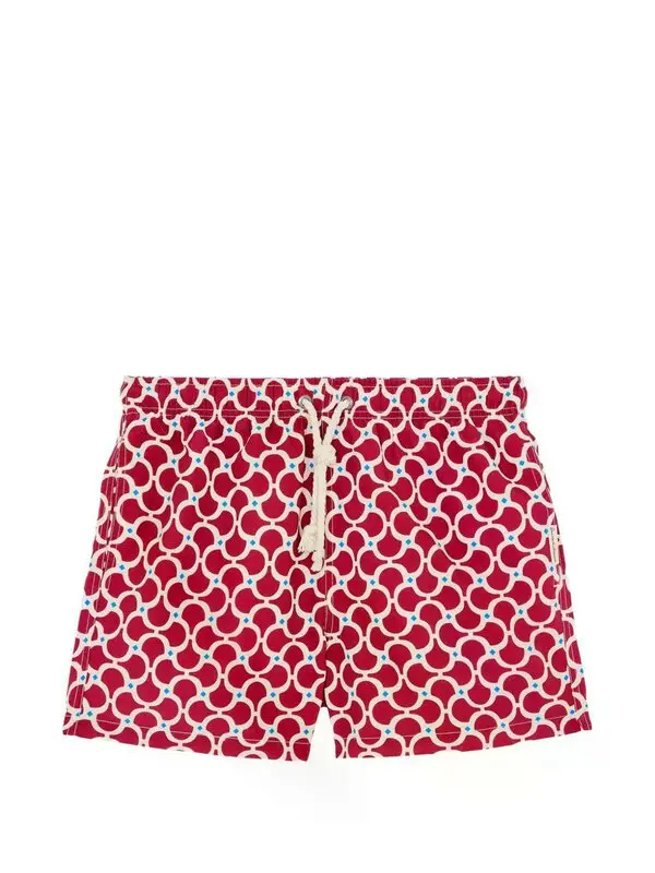 GASSA D AMANTE Geometric-print Swim Shorts - Red