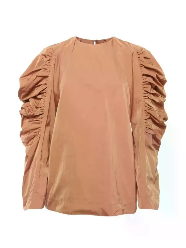 Dries Van Noten Ruched Sleeve Blouse - Orange