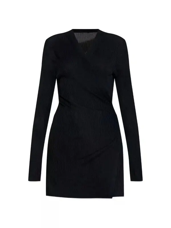 Balenciaga Ribbed-knit Wrap-tie Cardigan - Black