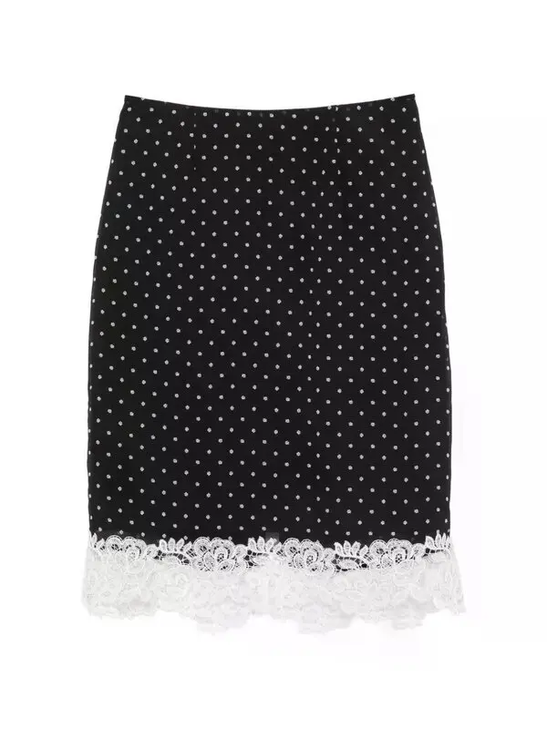 ROTATE BY BIRGER CHRISTENSEN Floral Lace Midi Skirt - Black