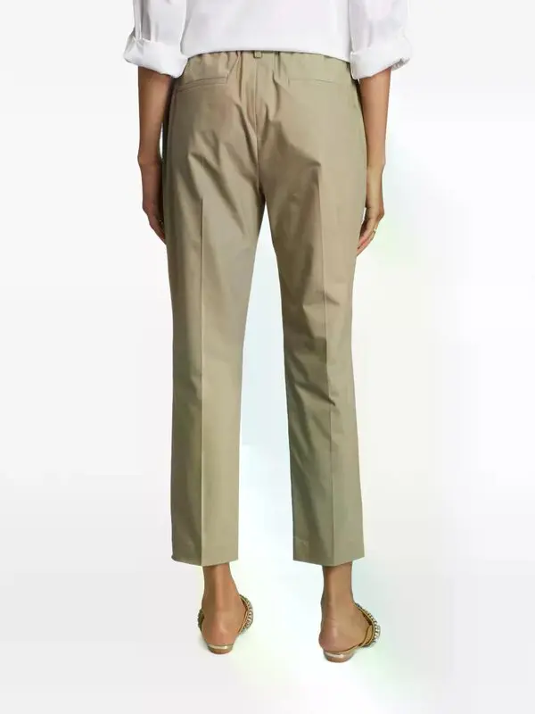 Brunello Cucinelli Khaki Cotton Tapered Trousers