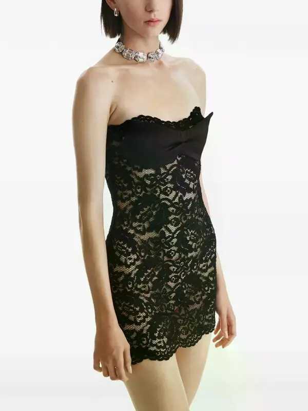 2310 STUDIO Mini Bow-detail Lace Dress