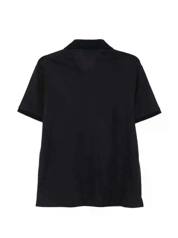 Emporio Armani Chevron-knit Short-sleeve Polo Shirt