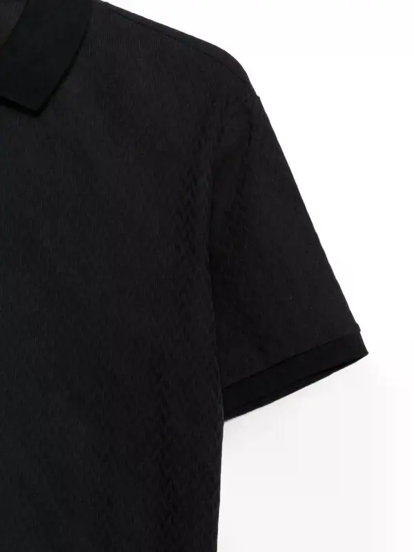 Emporio Armani Chevron-knit Short-sleeve Polo Shirt