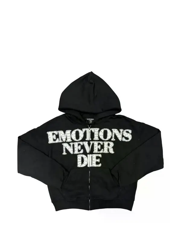 MIXED EMOTION Rhinestone Embellished Zip-up Hoodie
